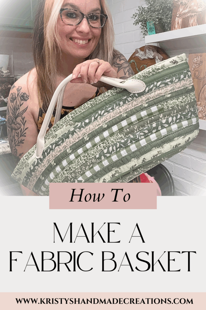 How to Make a Fabric Basket with Handles - Kristy's Handmade Creations